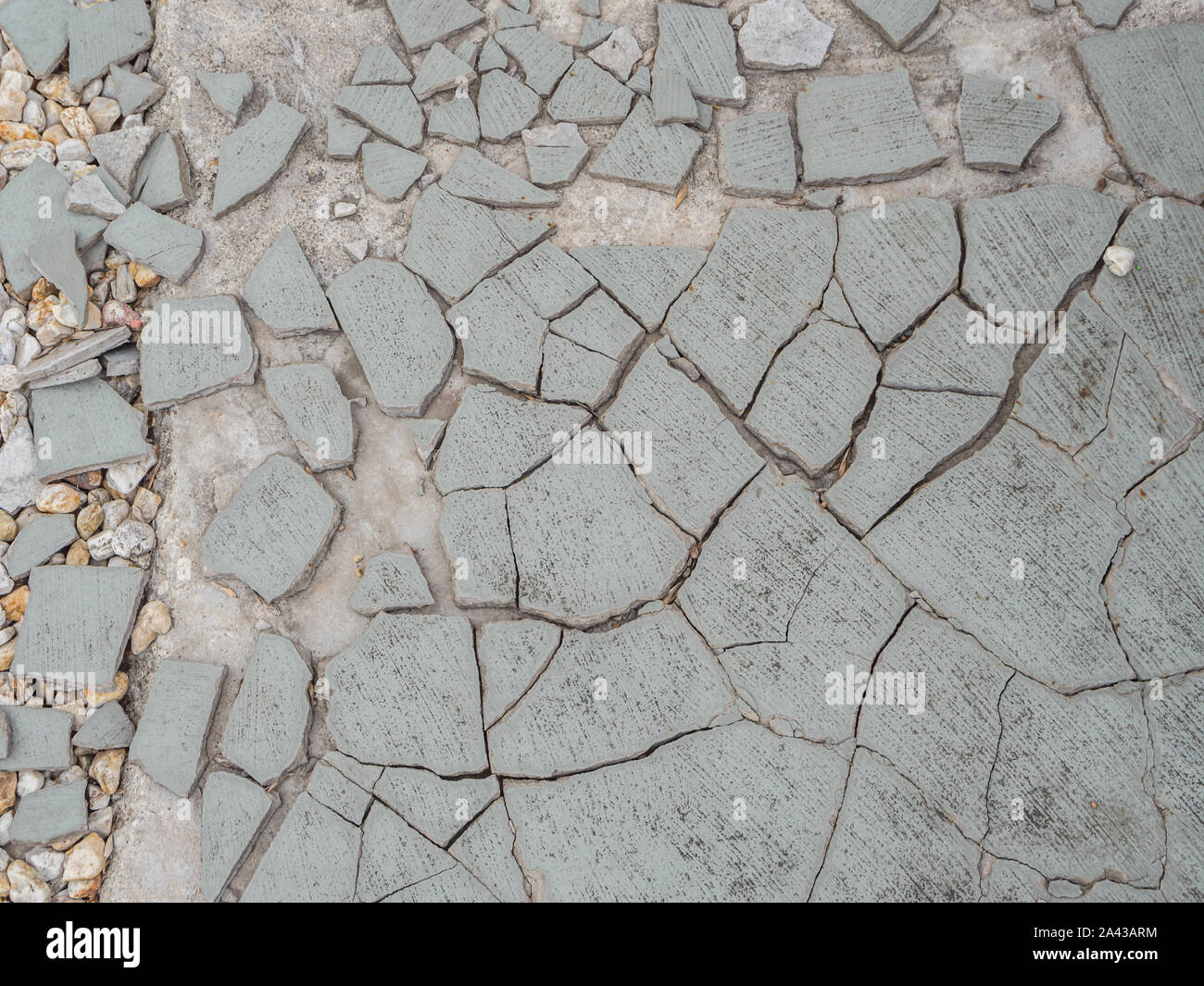 Cracks on the walkway through construction defects Stock Photo - Alamy