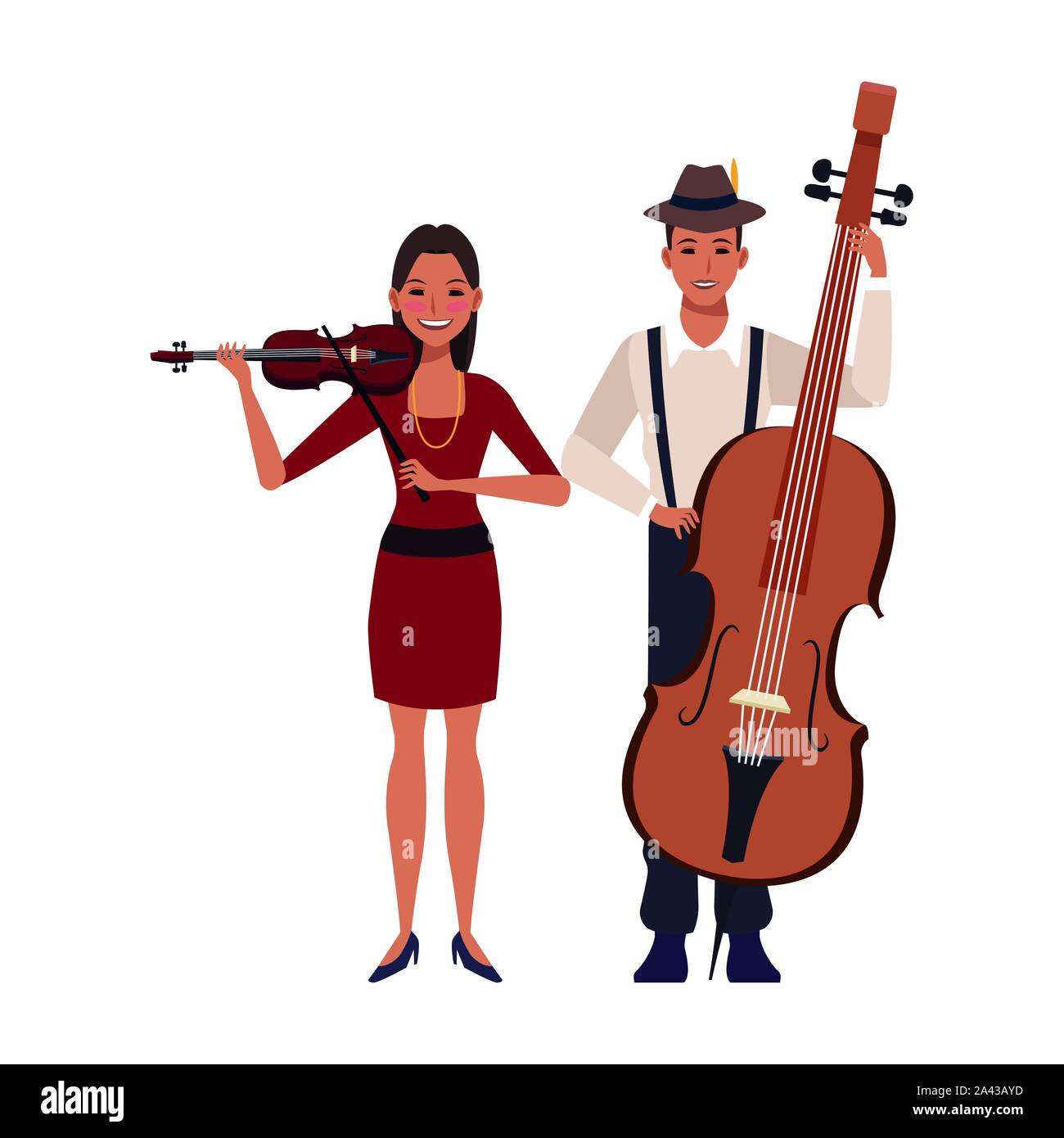girl and musician playing instruments design Stock Vector Image & Art ...