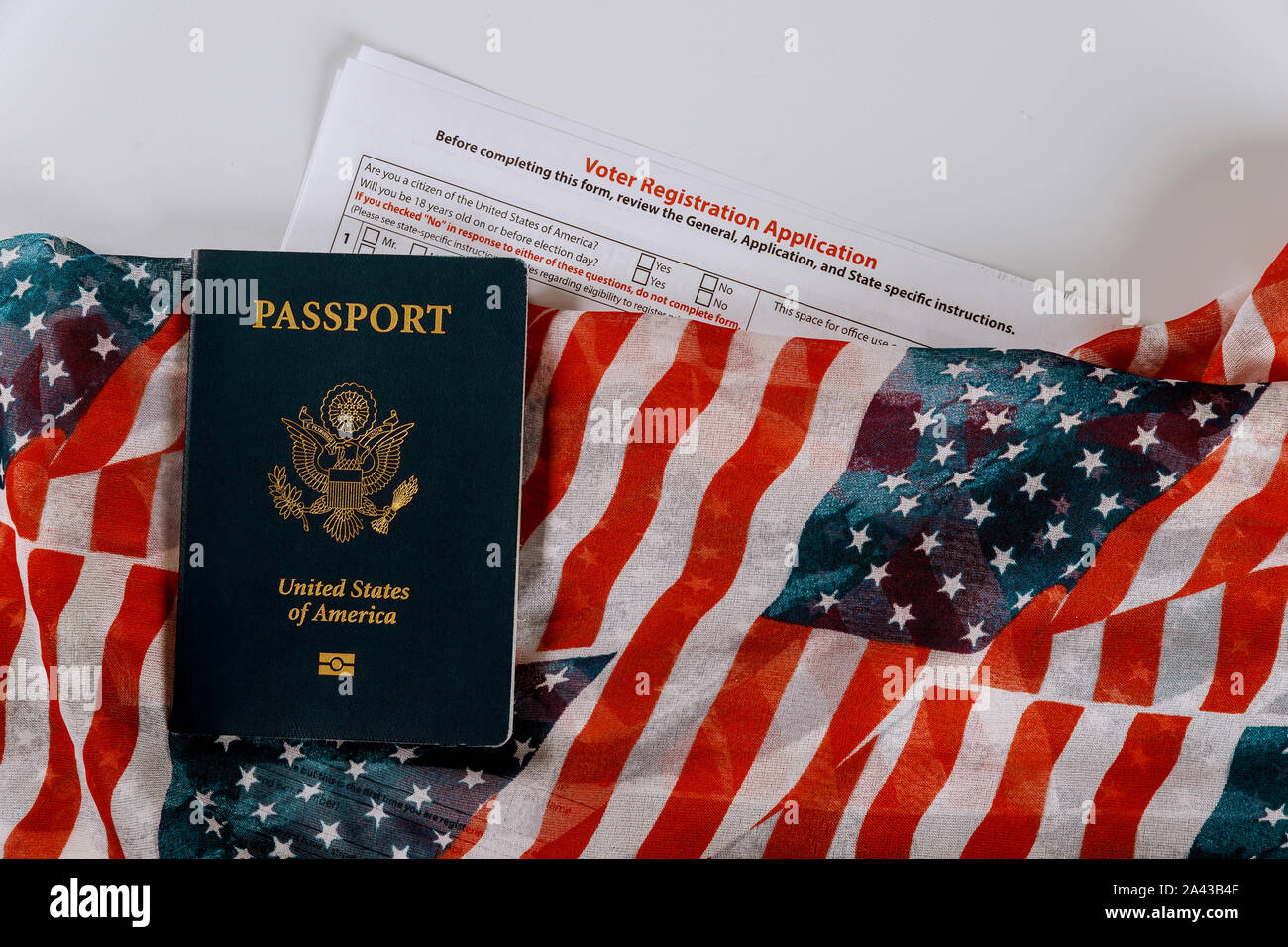 Voter Registration Application form for presidential US election United ...