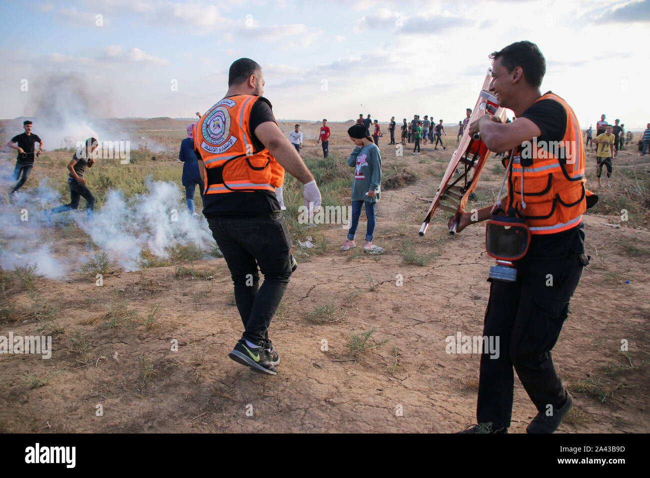 October 11, 2019: Gaza, Palestine. 11 October 2019. A paramedic of the ...