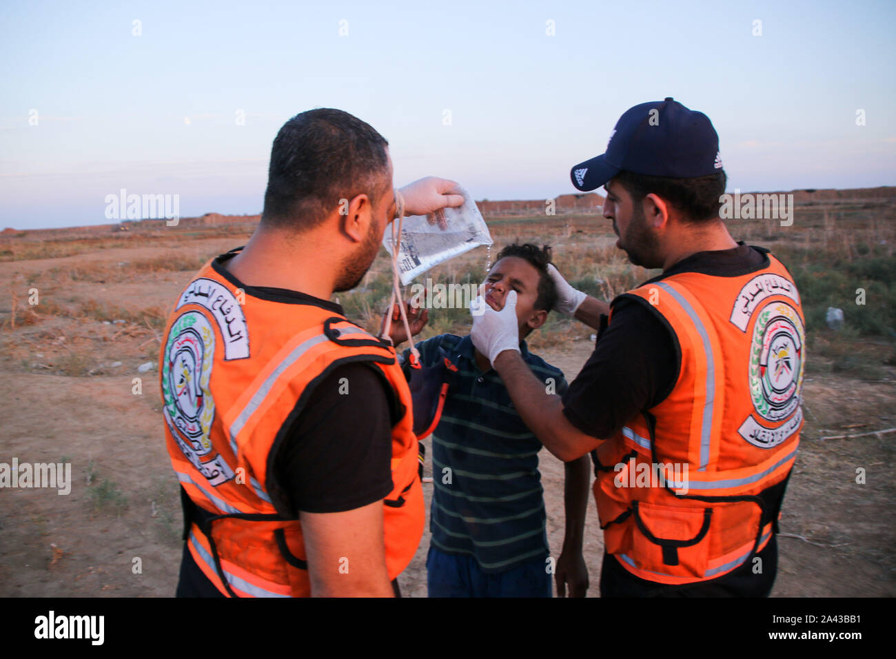 October 11, 2019: Gaza, Palestine. 11 October 2019. A paramedic of the ...