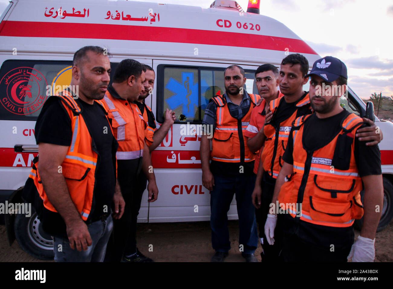 October 11, 2019: Gaza, Palestine. 11 October 2019. A paramedic of the ...