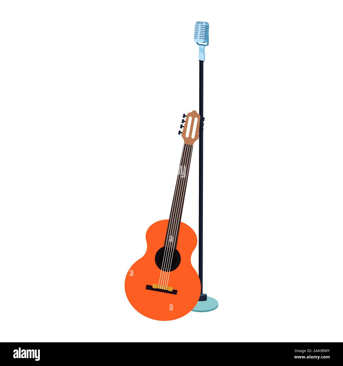 Microphone stand and guitar Stock Vector Images - Alamy