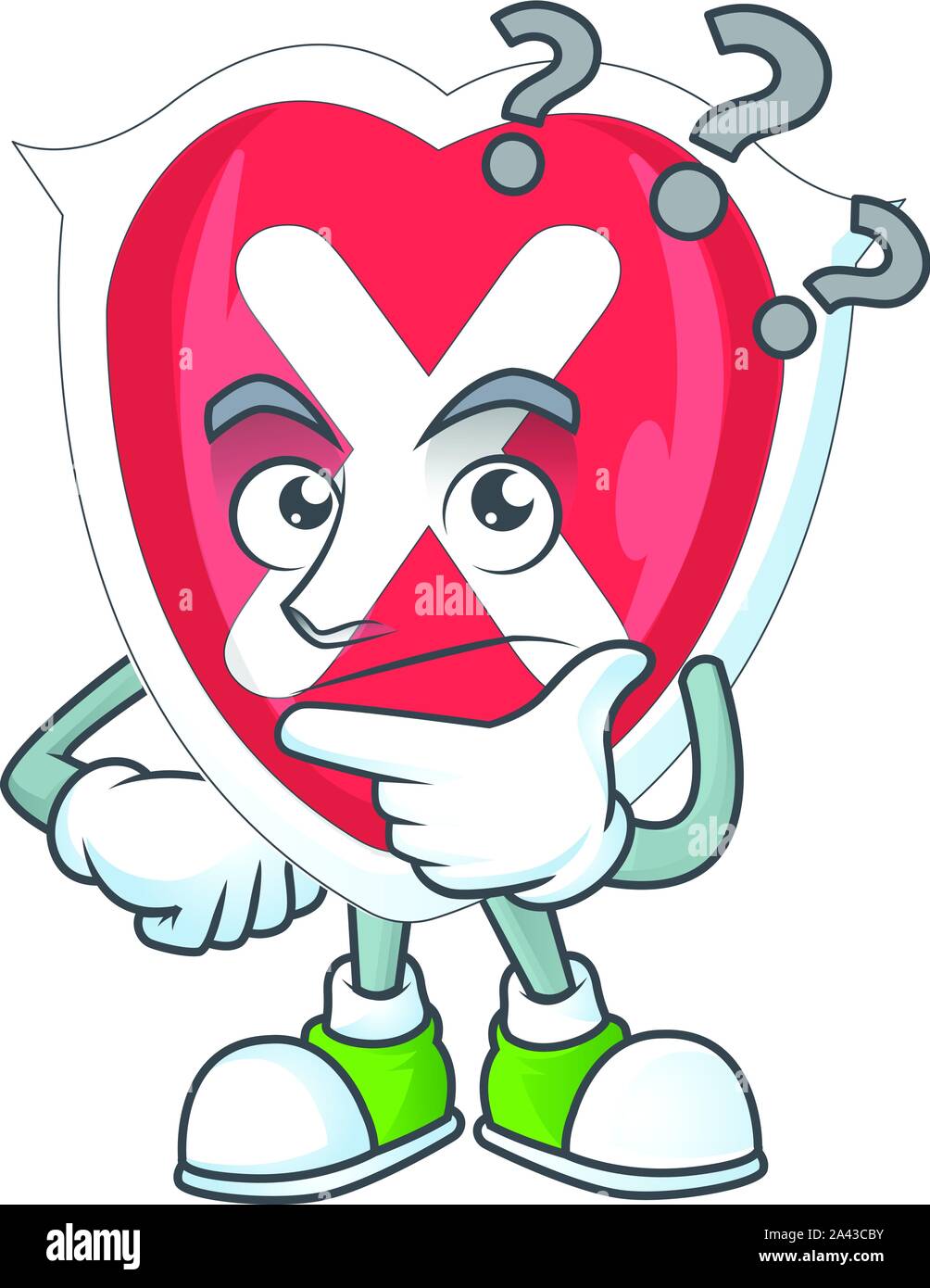 Thinking cross shield in the cartoon character Stock Vector Image & Art ...