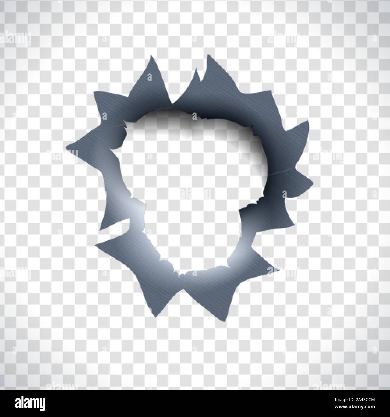 Bullet hole with a triple hit in a metal material Stock Vector Image ...