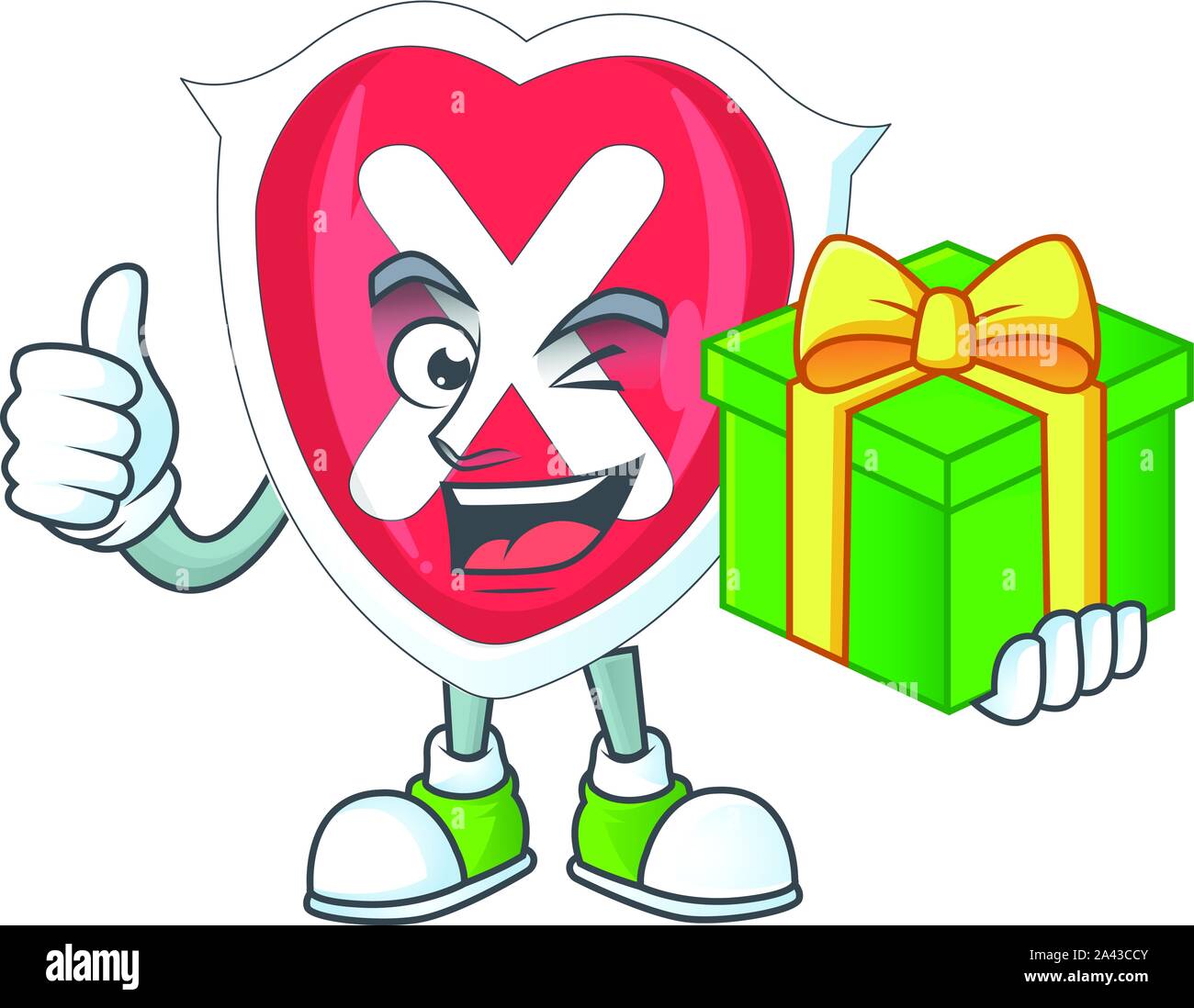With gift cross shield in the cartoon character Stock Vector Image ...