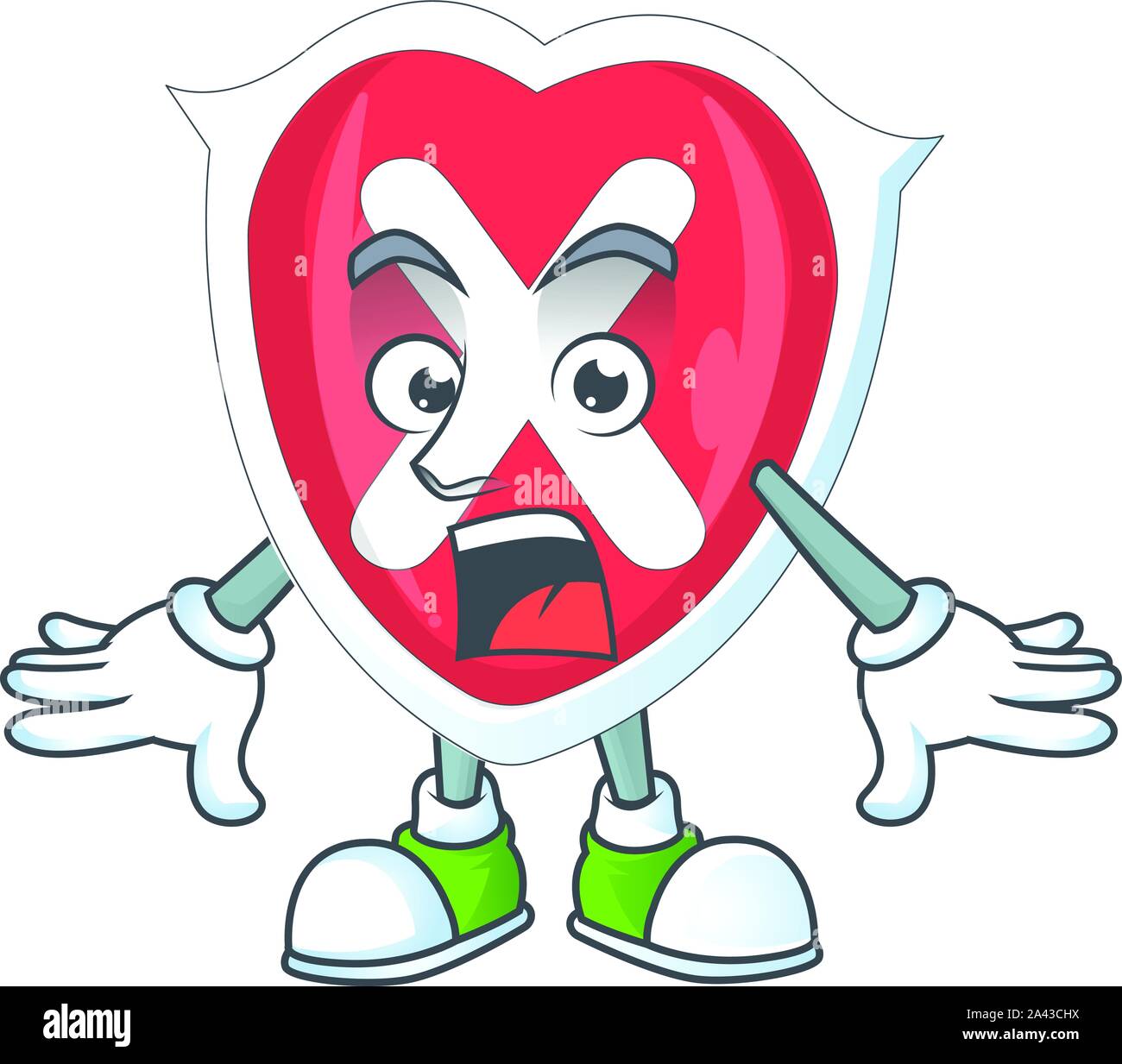 Surprised cross shield in the cartoon character Stock Vector Image ...