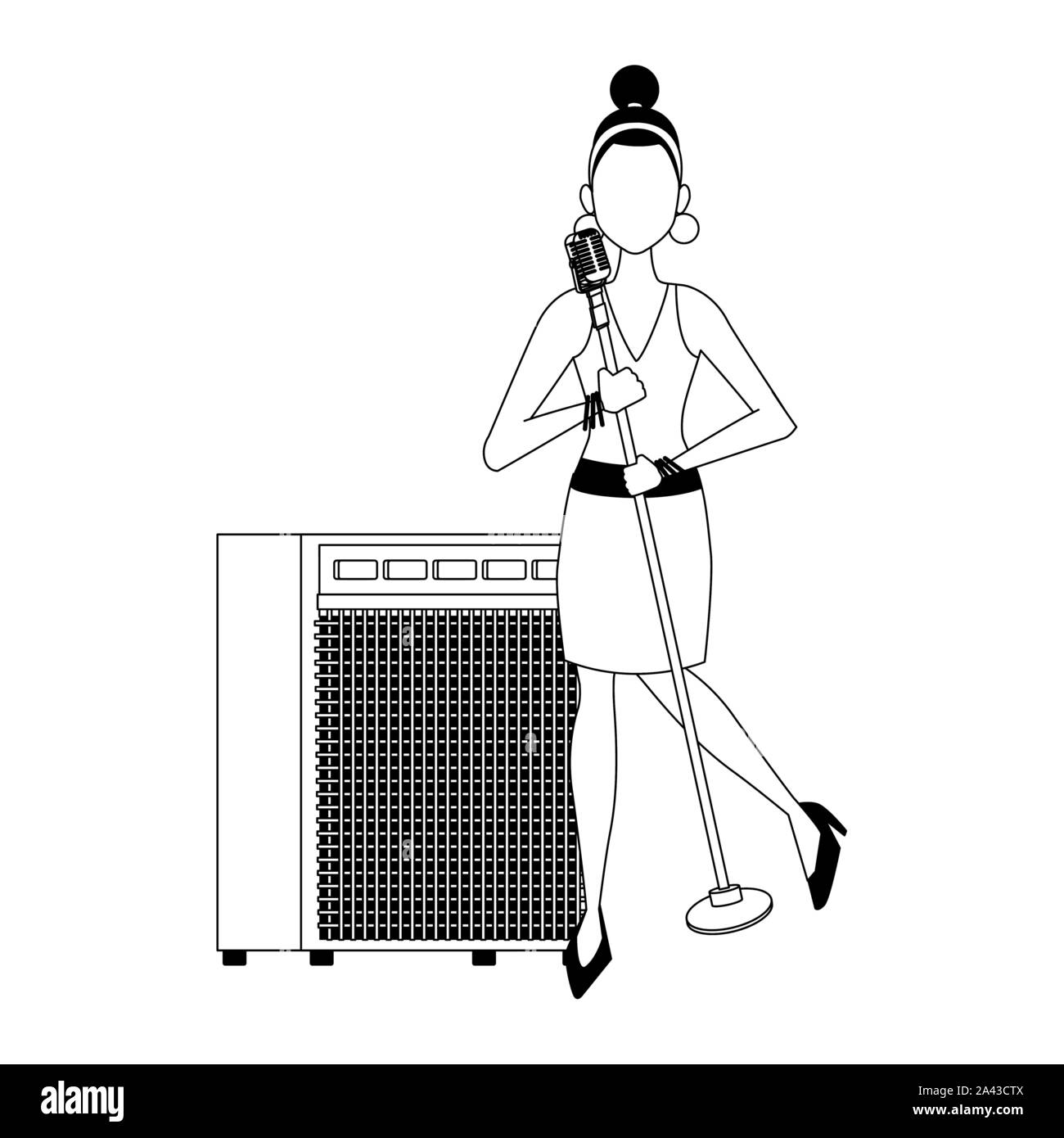 Woman singer performing music Stock Vector Images - Alamy