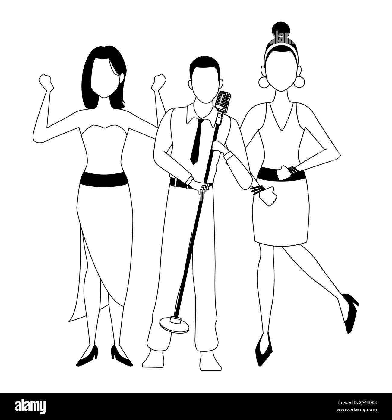 cartoon singer and dancers, flat design Stock Vector Image & Art - Alamy