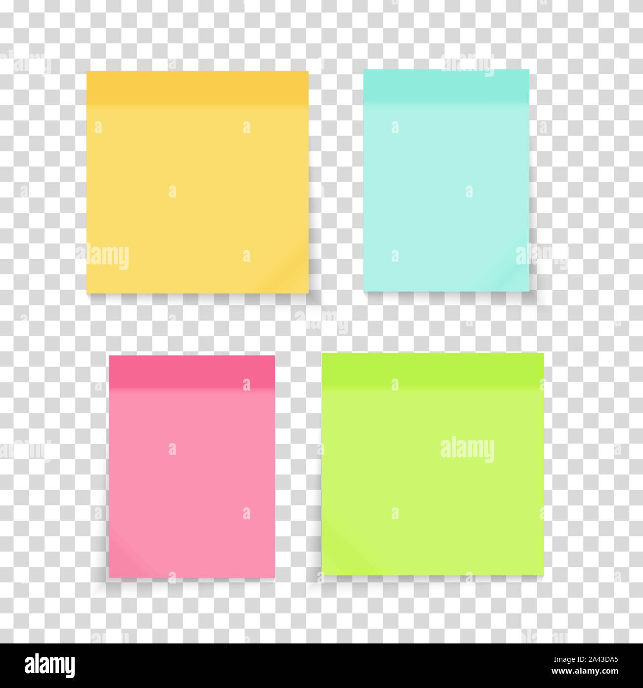 Colored empty paper note stickers set for office text or business ...