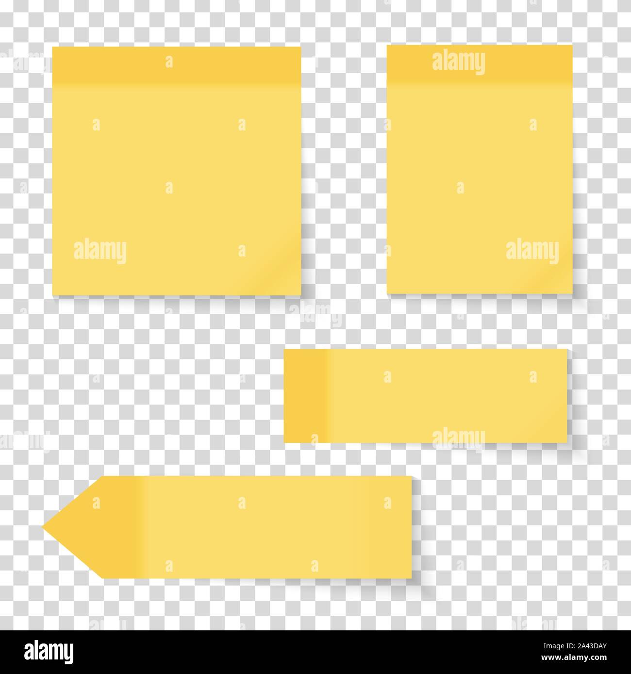 Colored empty paper note stickers set for office text or business ...