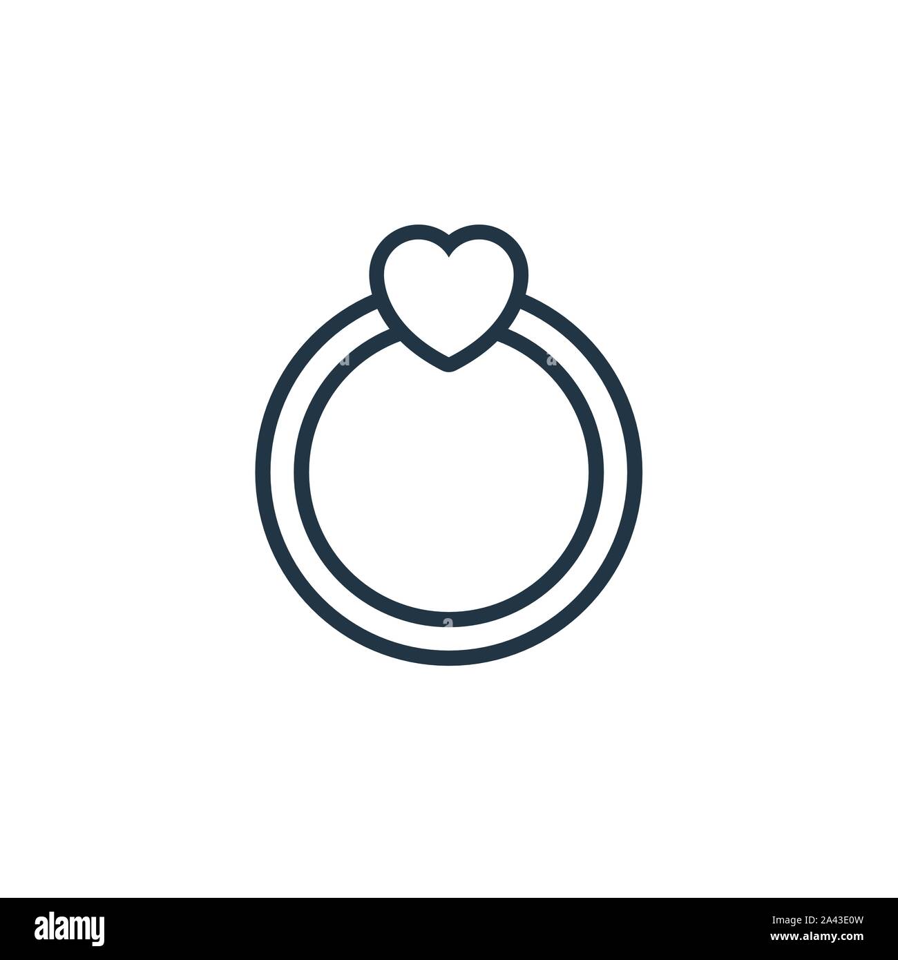 wedding ring heart icon line design image illustration Stock Vector ...