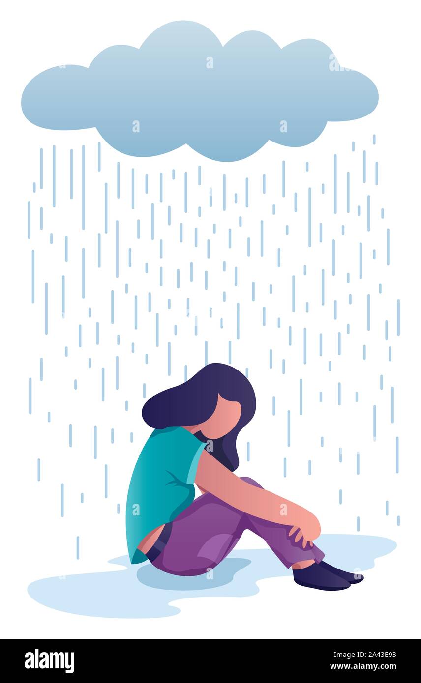 Depression anxiety lonely woman Cut Out Stock Images & Pictures - Alamy