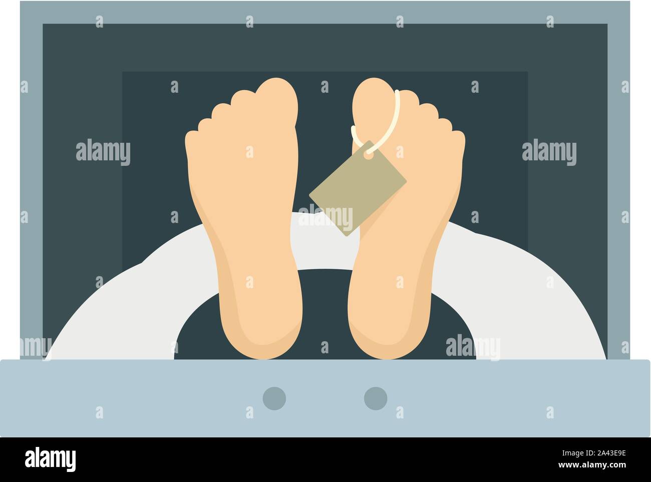 Corpse in forensic cell icon. Flat illustration of corpse in forensic ...