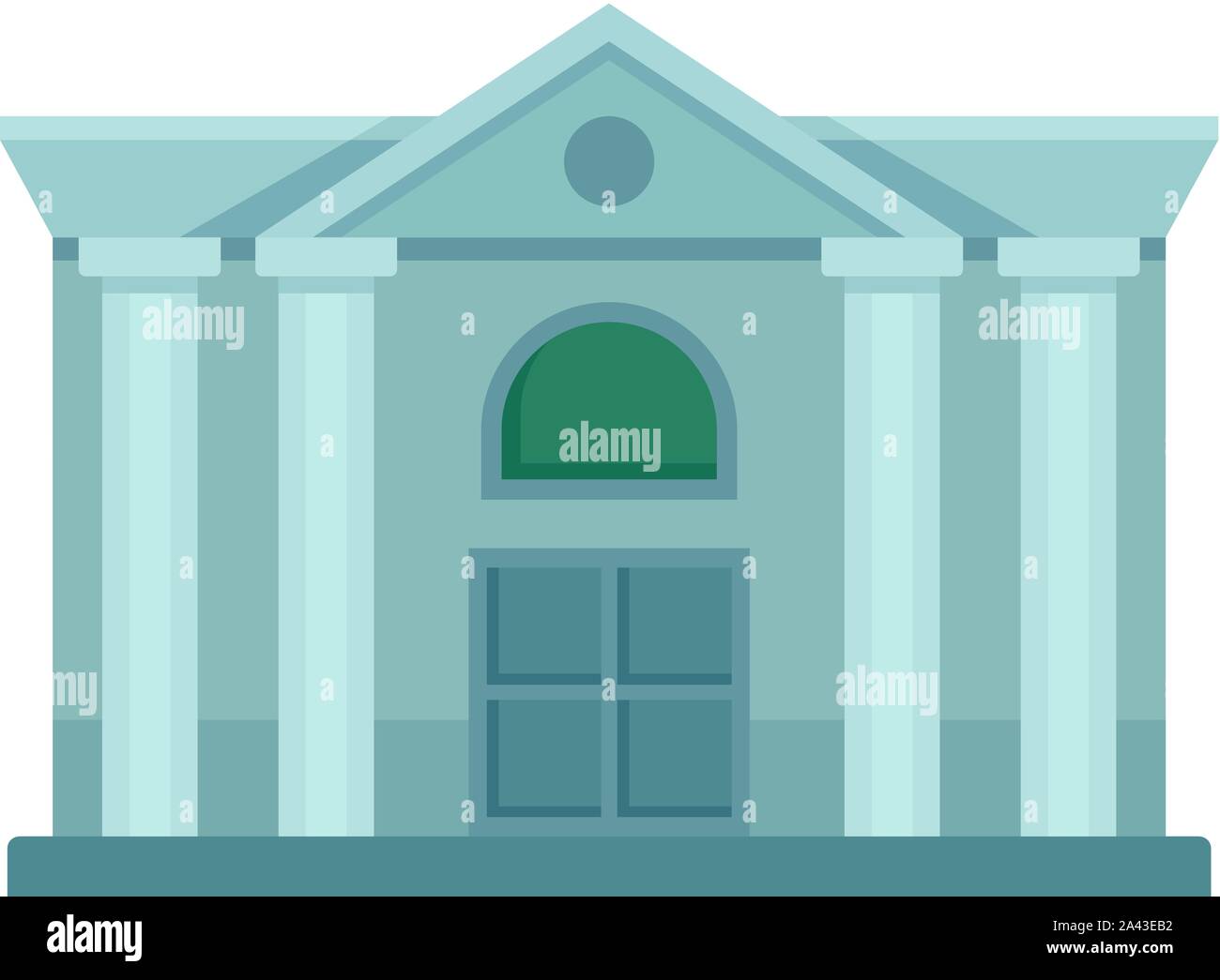 Architecture courthouse icon. Flat illustration of architecture ...