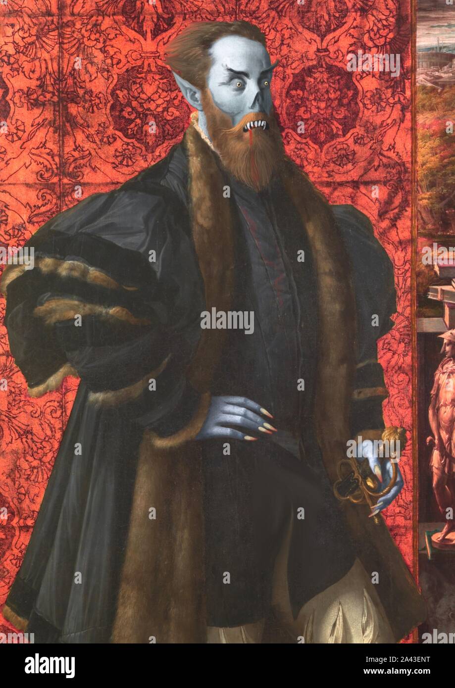 a creepy and spooky portrait painting thats perfect for a haunted house ...