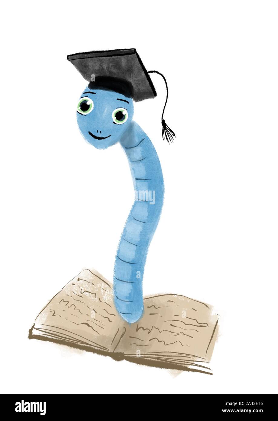 a cute bookworm character Stock Photo - Alamy