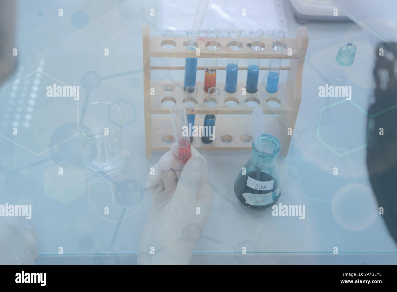 Two young student scientists doing experiments in laboratory Stock ...