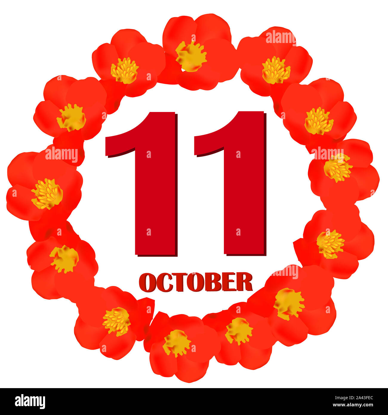 October 11 icon. For planning important day. Banner for holidays and ...