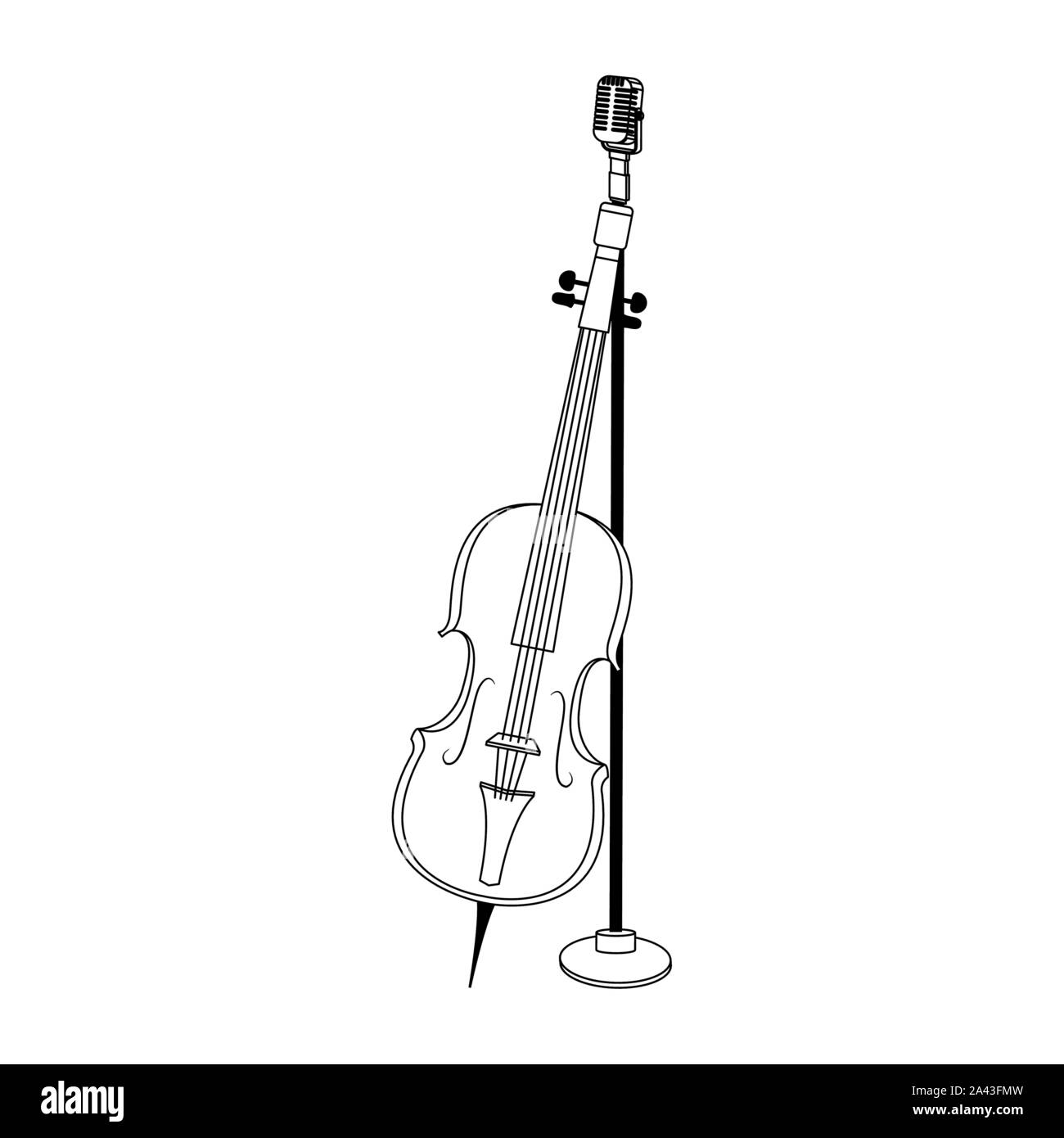 Close up cello Stock Vector Images - Alamy