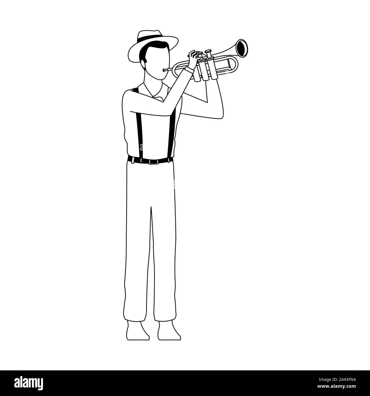 carton man playing trumpet, flat design Stock Vector Image & Art - Alamy