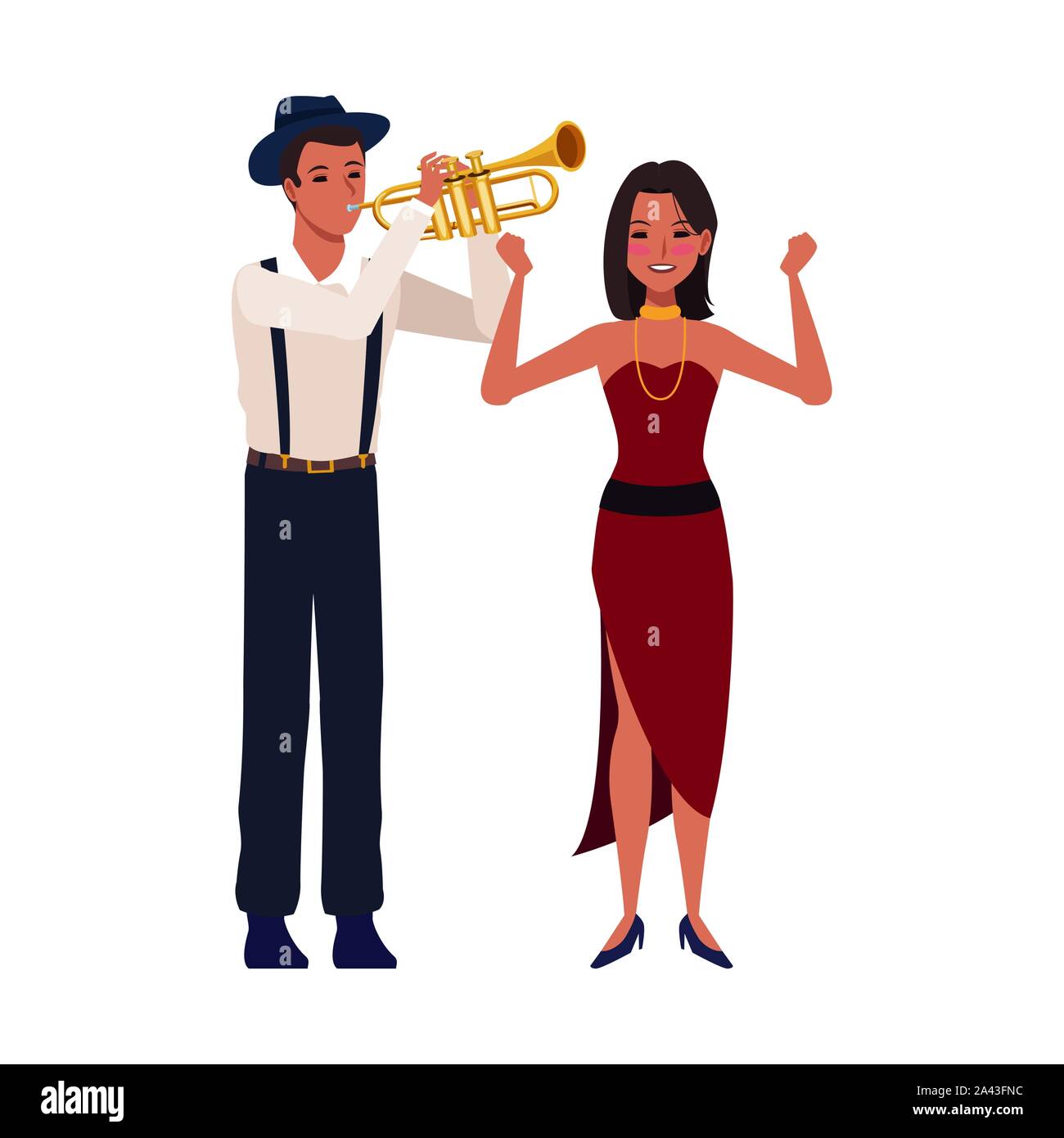 cartoon musician and lady icon, flat design Stock Vector Image & Art ...