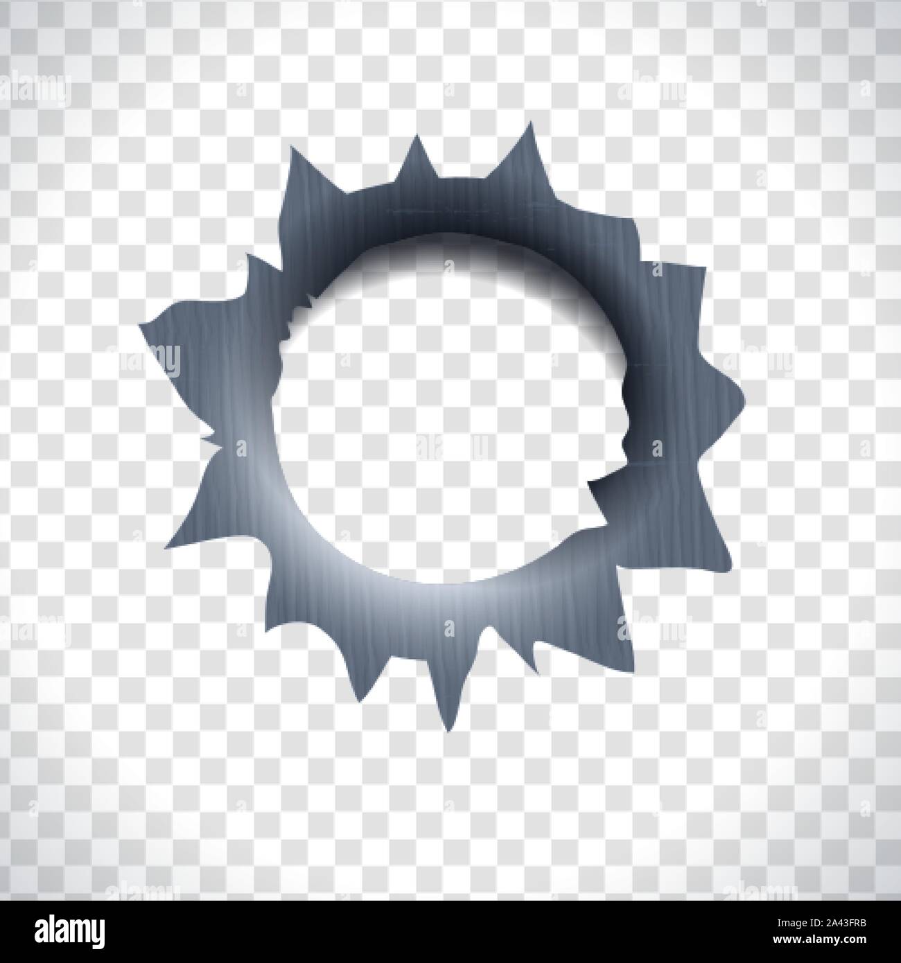 Bullet hole in a metal material. Gunshot trace frame Stock Vector Image ...