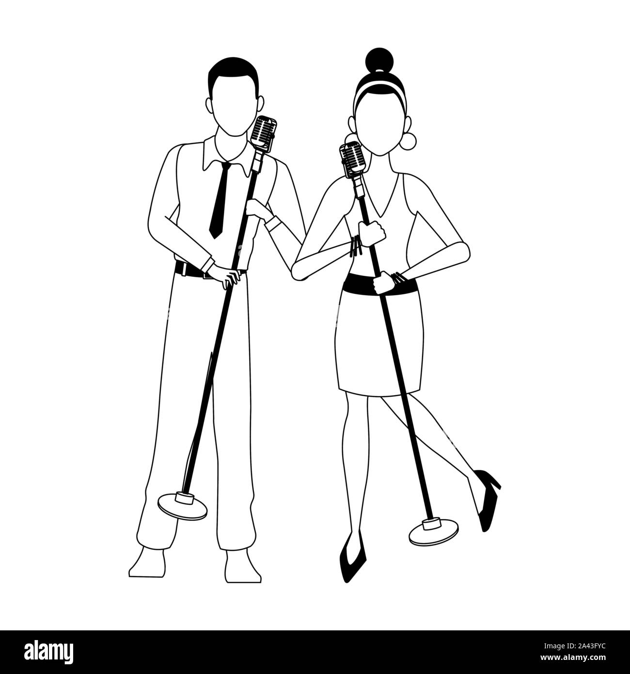 cartoon singers man and woman Stock Vector Image & Art - Alamy