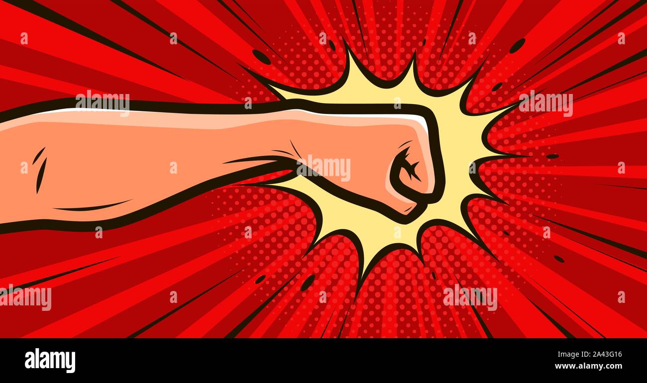 Fist. Pop art retro comic style. Punch, cartoon vector illustration Stock Vector Image & Art - Alamy