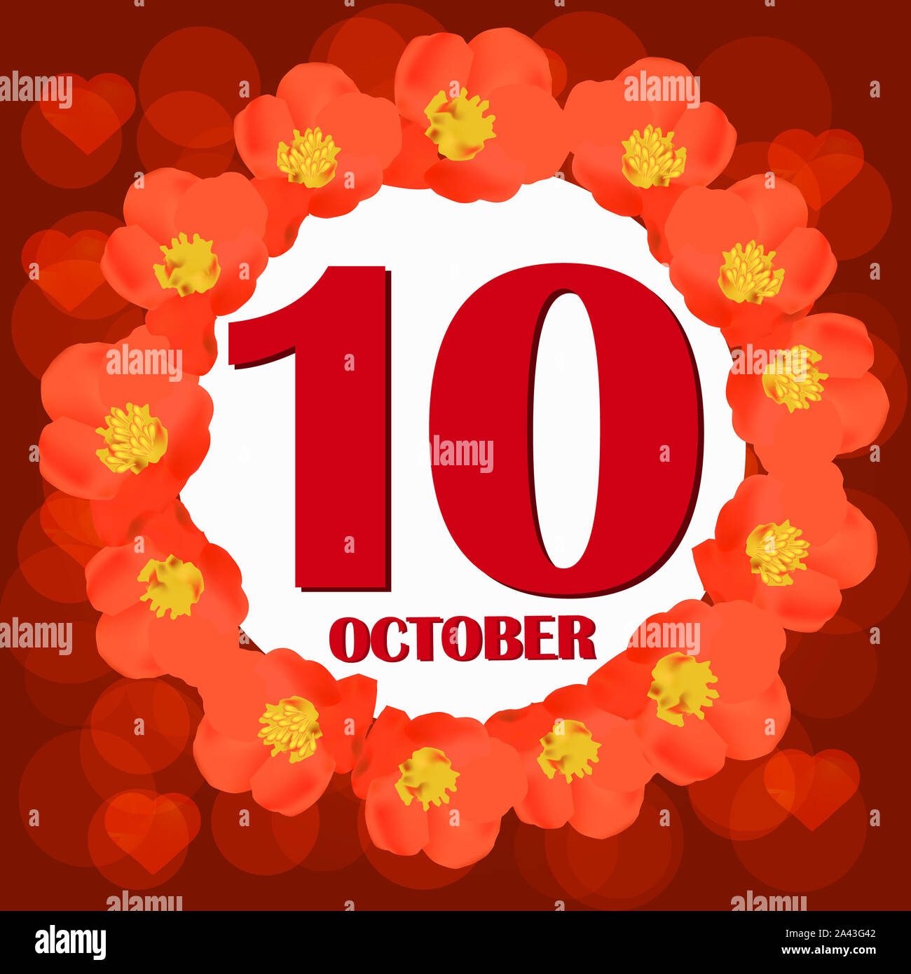 October 10 icon. For planning important day. Banner for holidays and ...