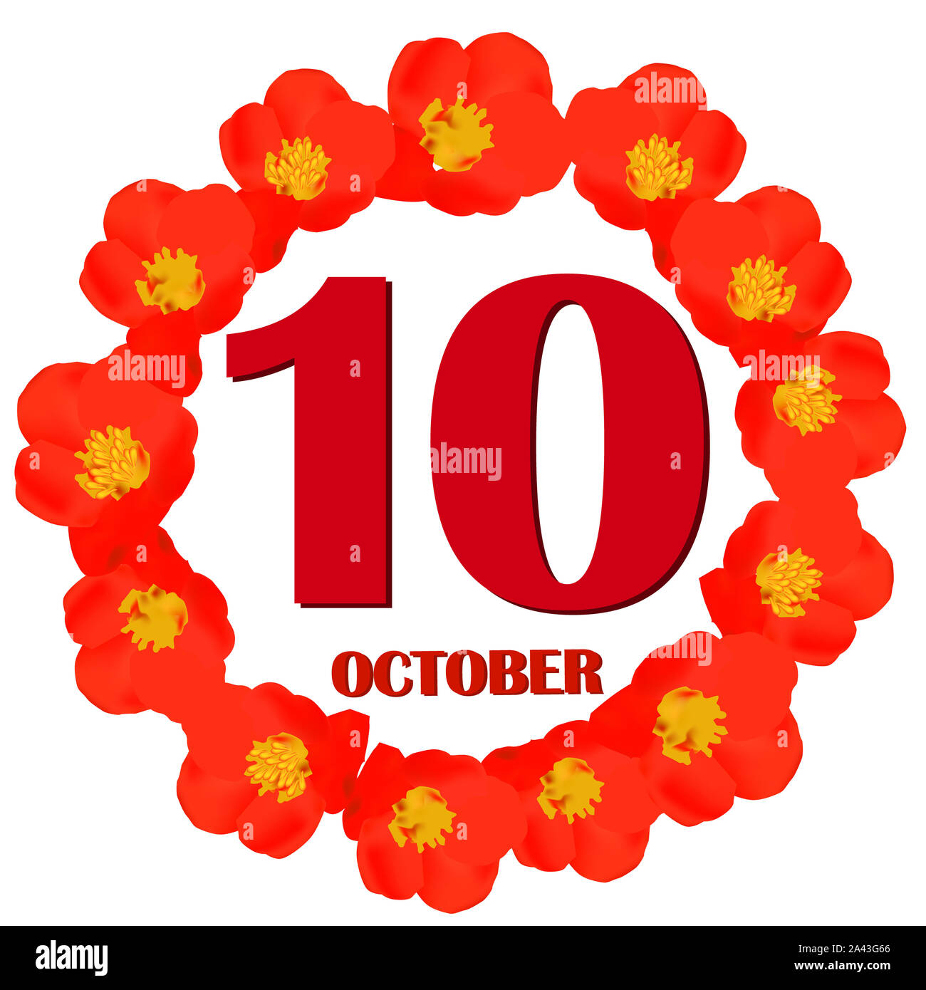October 10 icon. For planning important day. Banner for holidays and ...