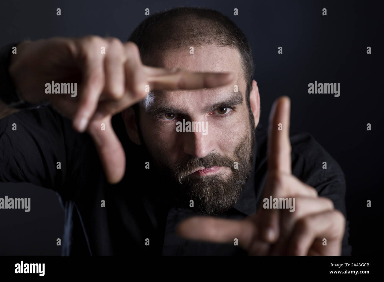 Man hands gesture frame hi-res stock photography and images - Alamy