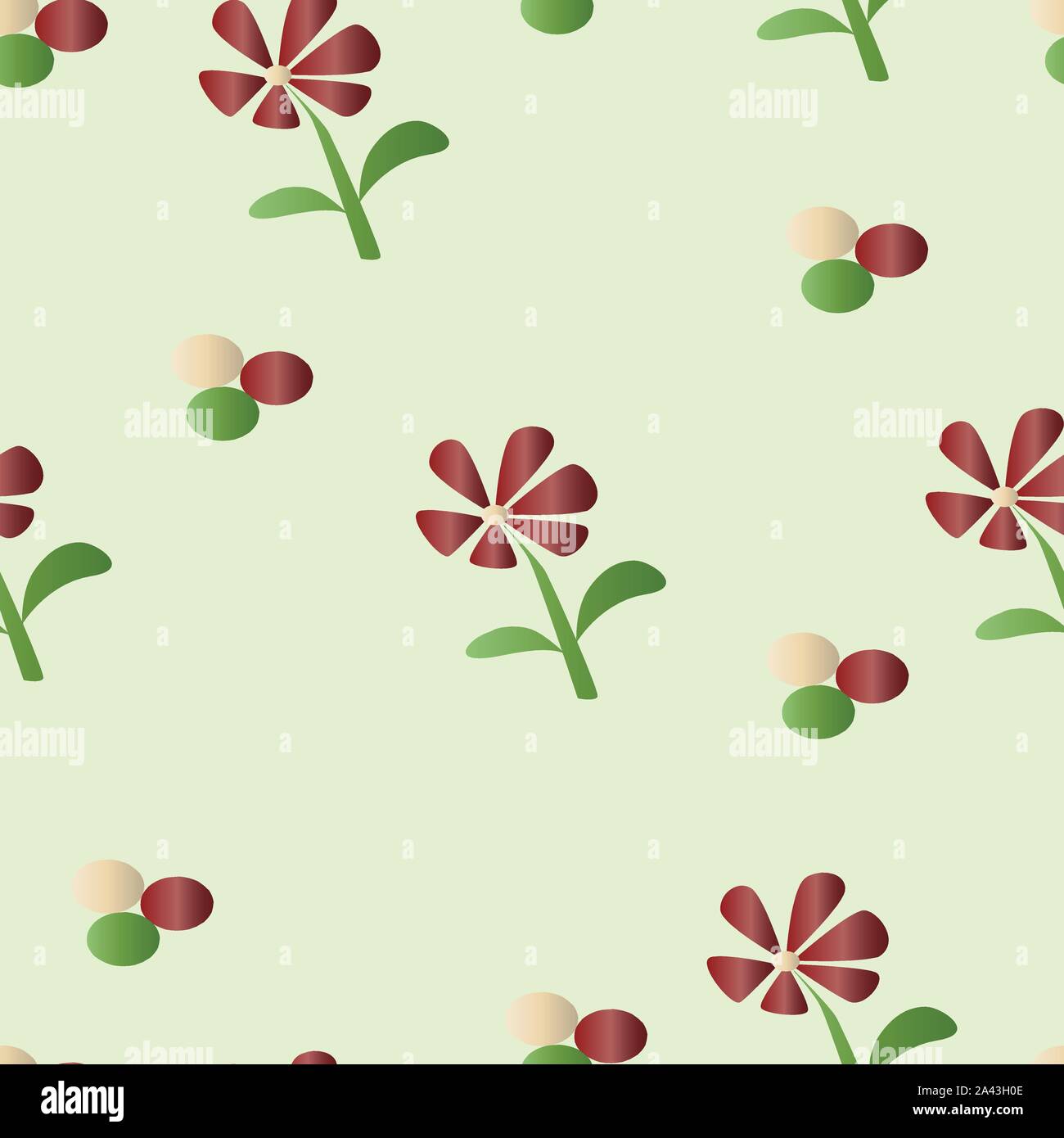 seamless pattern with dark red daisy flowers vector - floral pattern ...