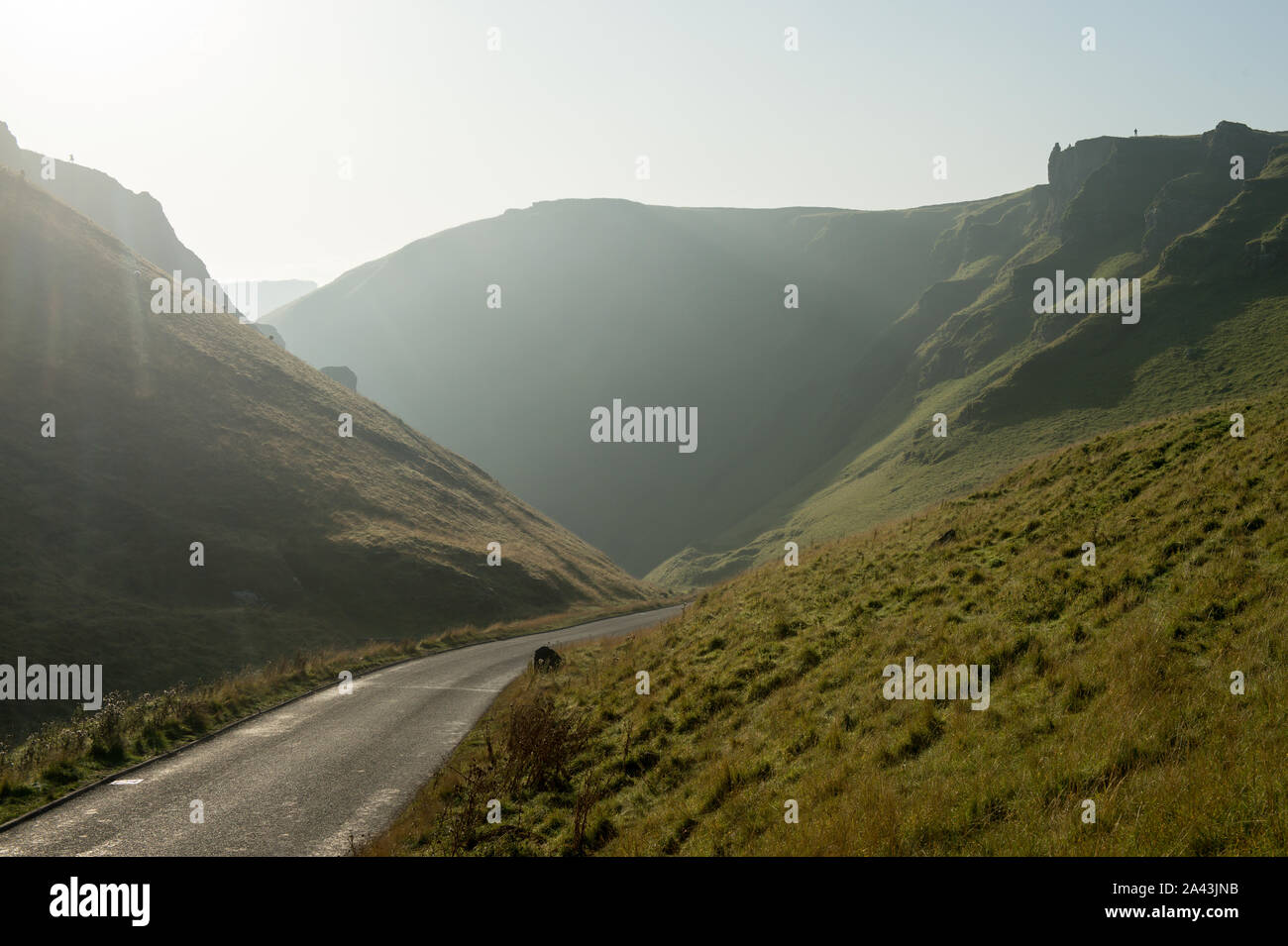 Winnats Pass in the Peak District of England is a well known tourist ...