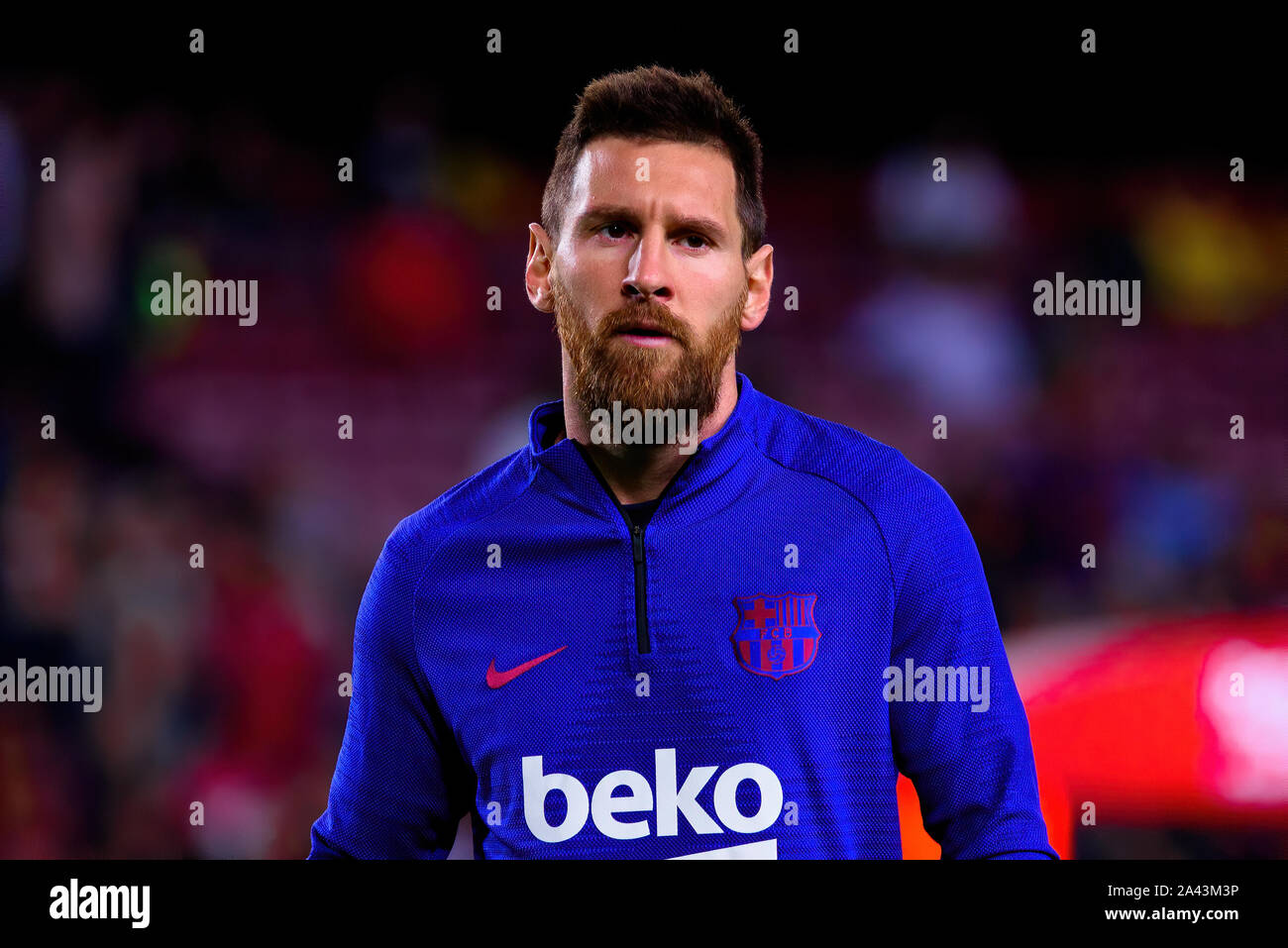 BARCELONA - OCT 6: Lionel Messi plays at the La Liga match between FC ...