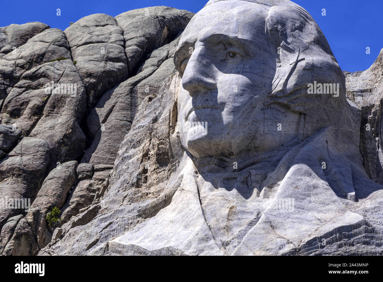 Closeup of Washington's Face at Mt Rushmore Stock Photo - Alamy