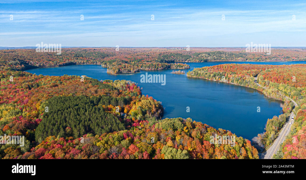 Thumb Lake in Fall Colors Stock Photo - Alamy