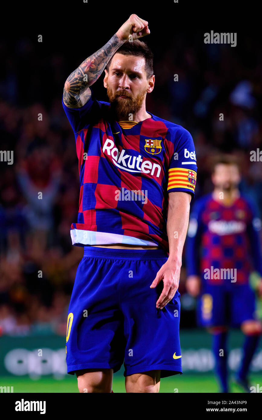 Lionel messi barcelona 2019 celebrates hi-res stock photography and ...