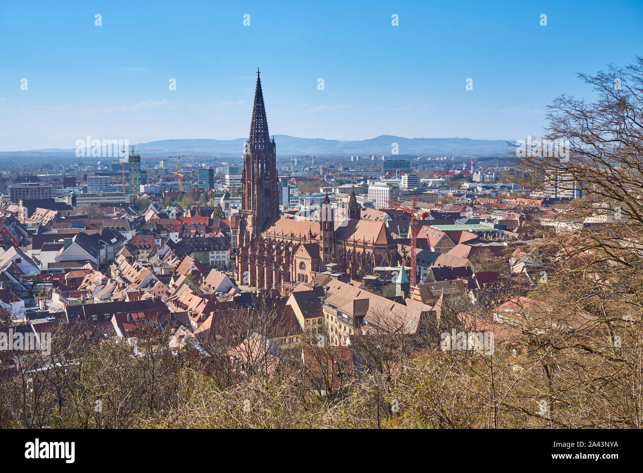 Aerial View Of Freiburg Im Breisgau's Cathedral And Medieval City ...