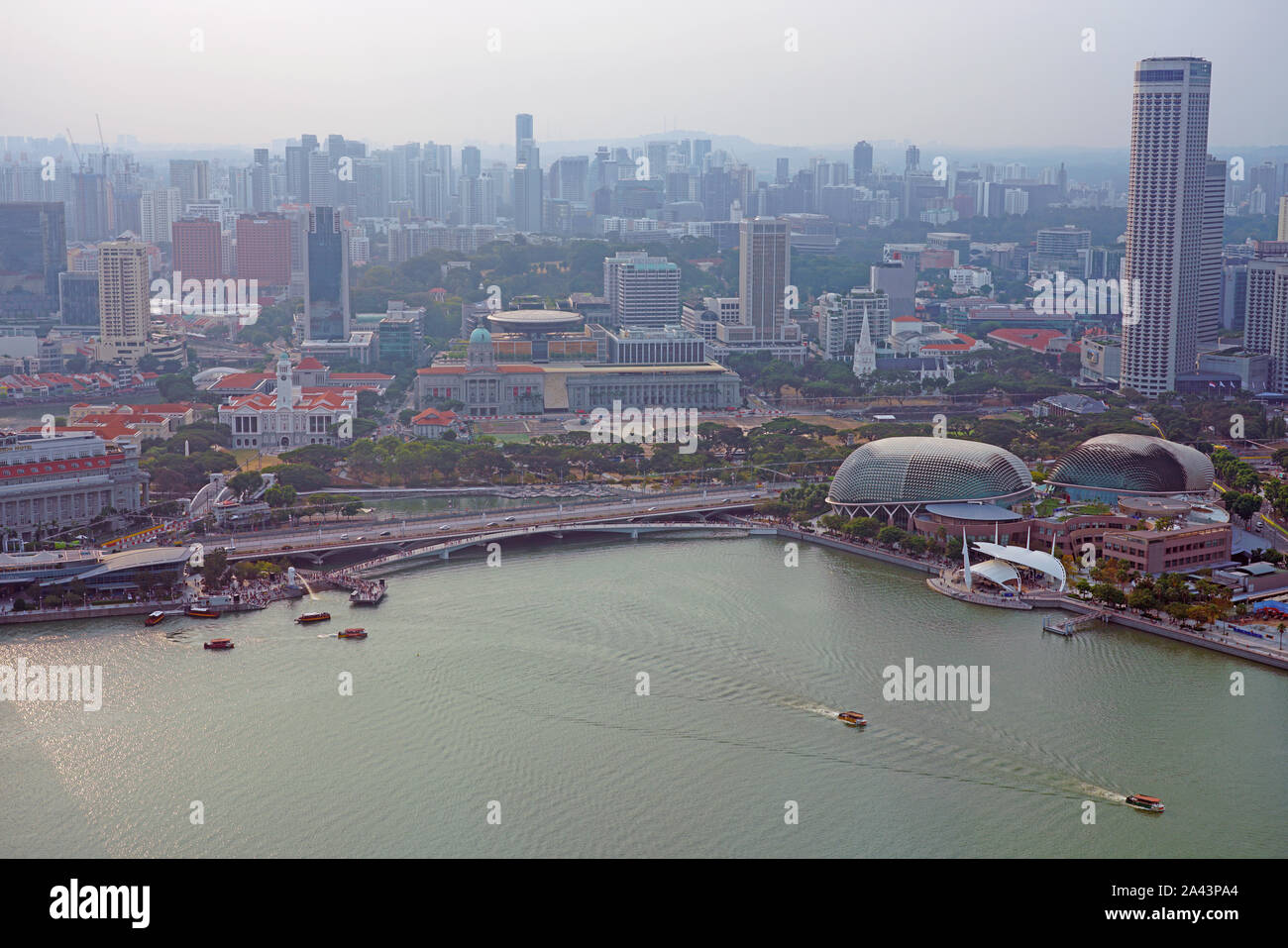SINGAPORE -25 AUG 2019- Sunset view of high-rise buildings in the ...