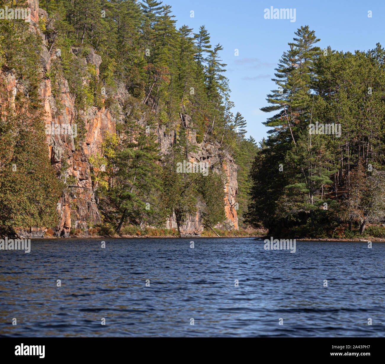 Beautiful wall of granite in ancient Barron Canyon in Algonquin ...