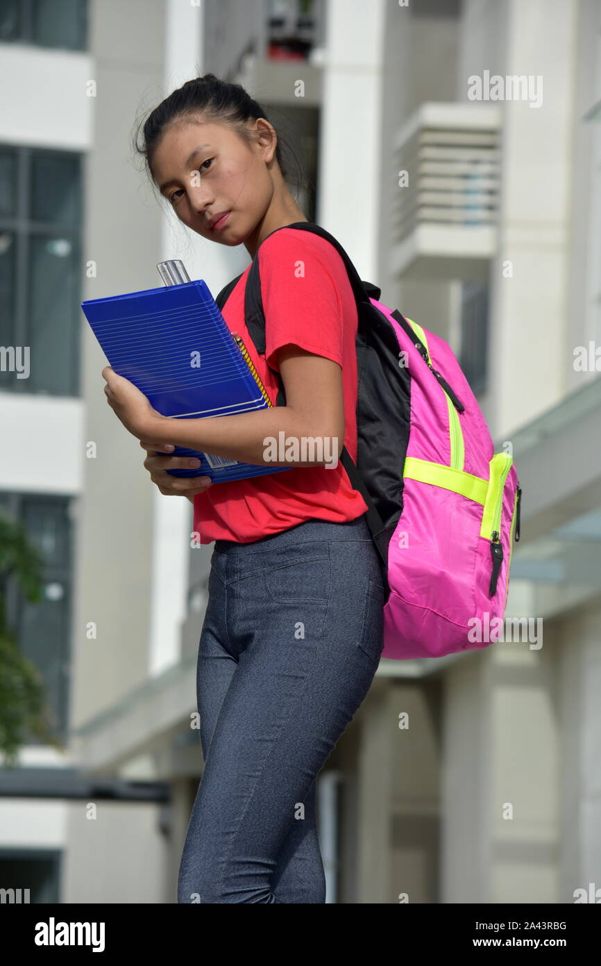 Posing Student Teenager School Girl Stock Photo - Alamy