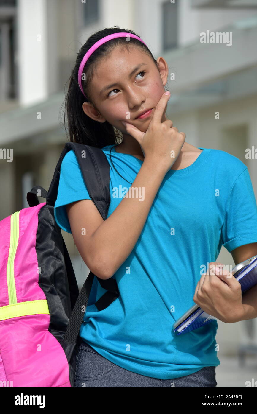 Young Female Student Thinking Stock Photo - Alamy