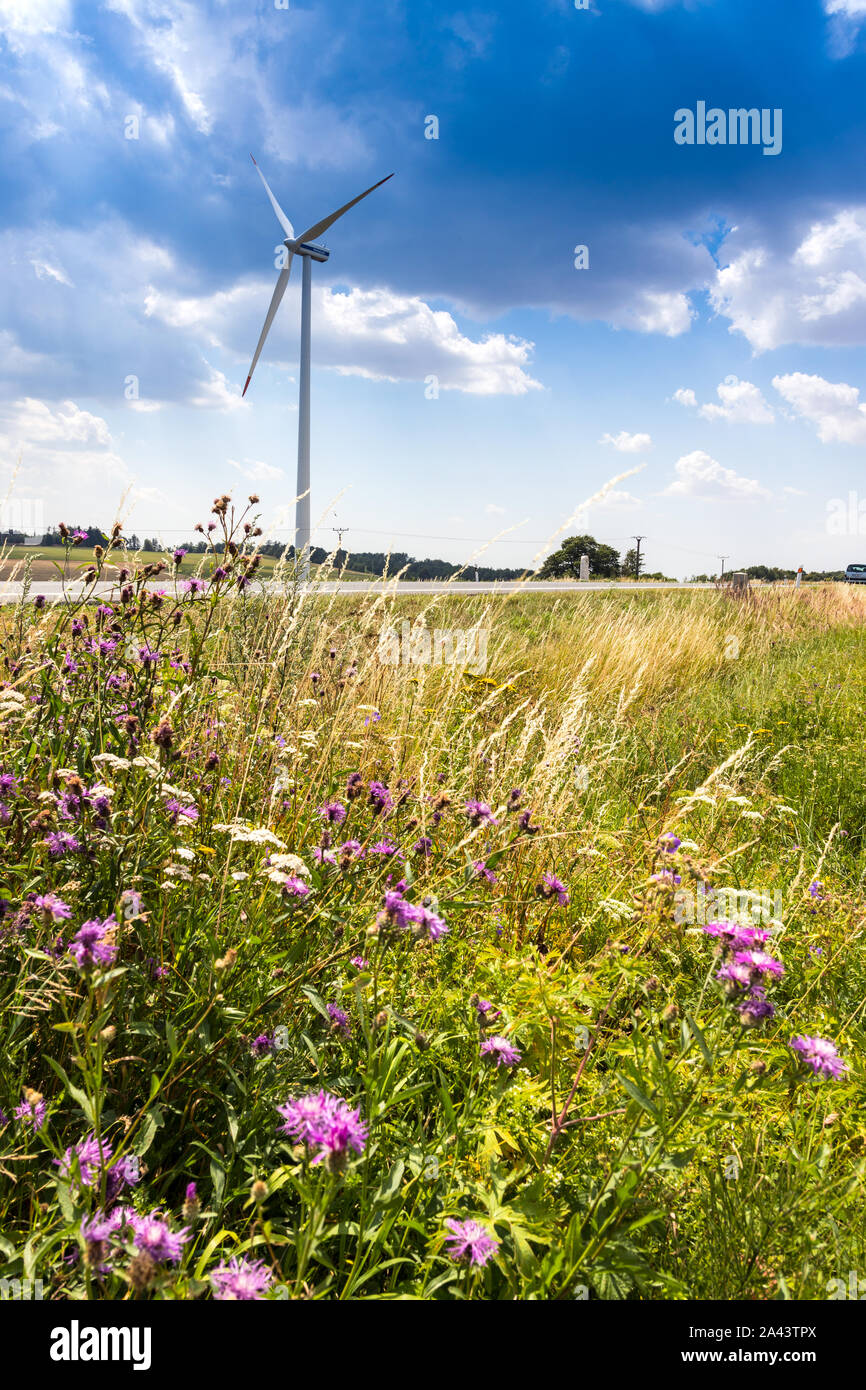 Czech republic - wind powerstation in the countryside - green energy ...