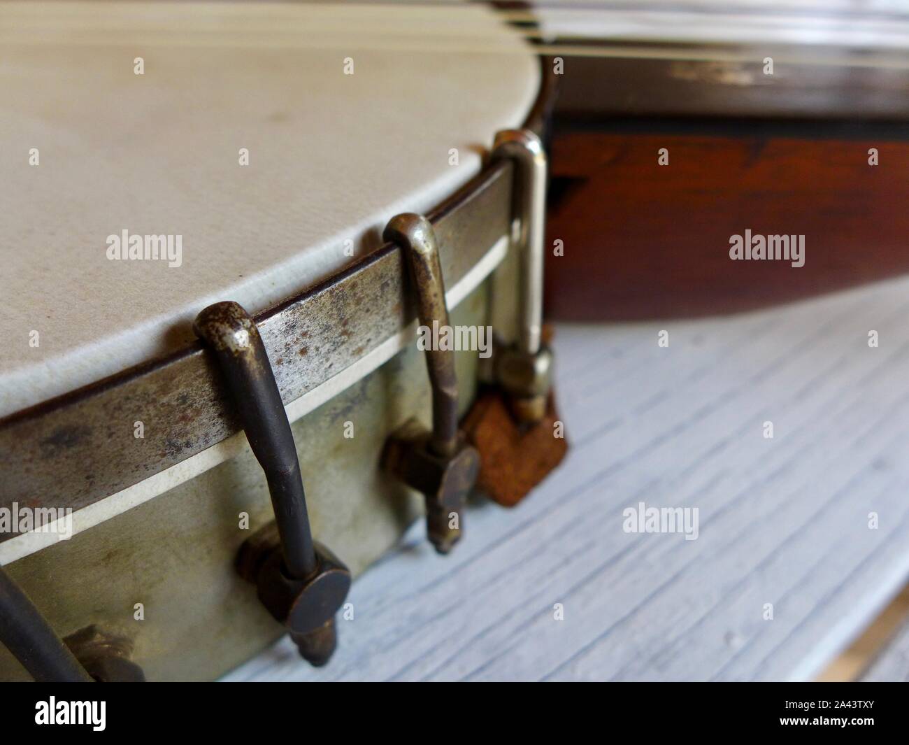 antique banjo closeup Stock Photo - Alamy