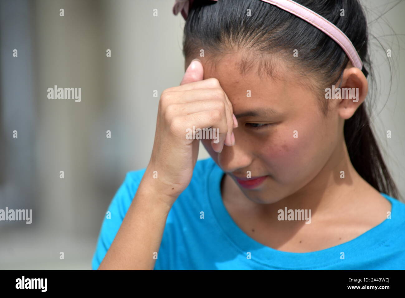 Worrisome Teenager Girl Stock Photo - Alamy