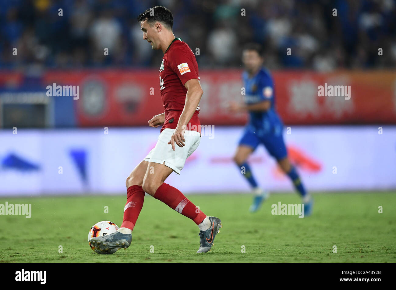 English-born Taiwanese football player Tim Chow of Henan Jianye ...