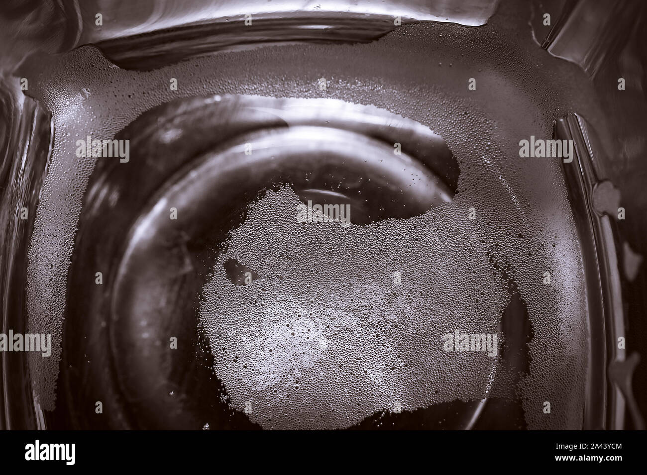 Top-down View of Square Bottom of Empty Beer Glass on Dark Table ...