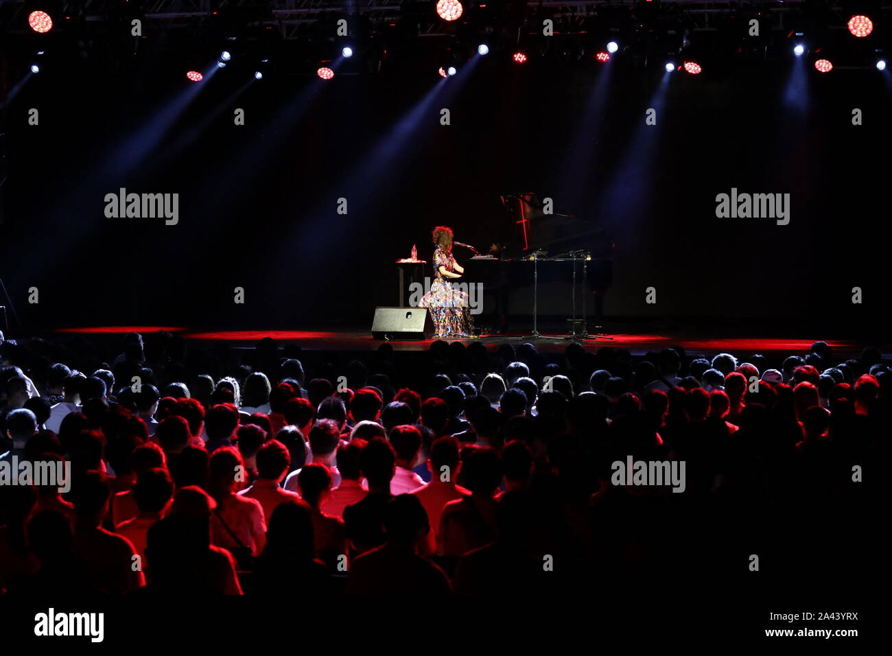 Japanese singer-songwriter Ai Otsuka performs during her "AIO PIANO at ...