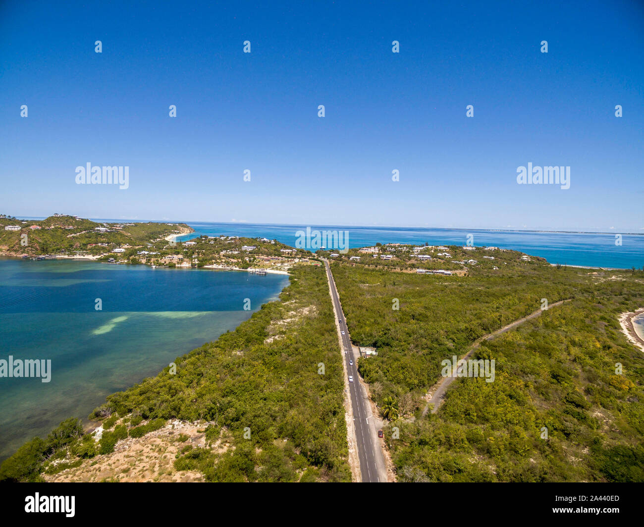 Aerial view of lowland saint martin Stock Photo - Alamy